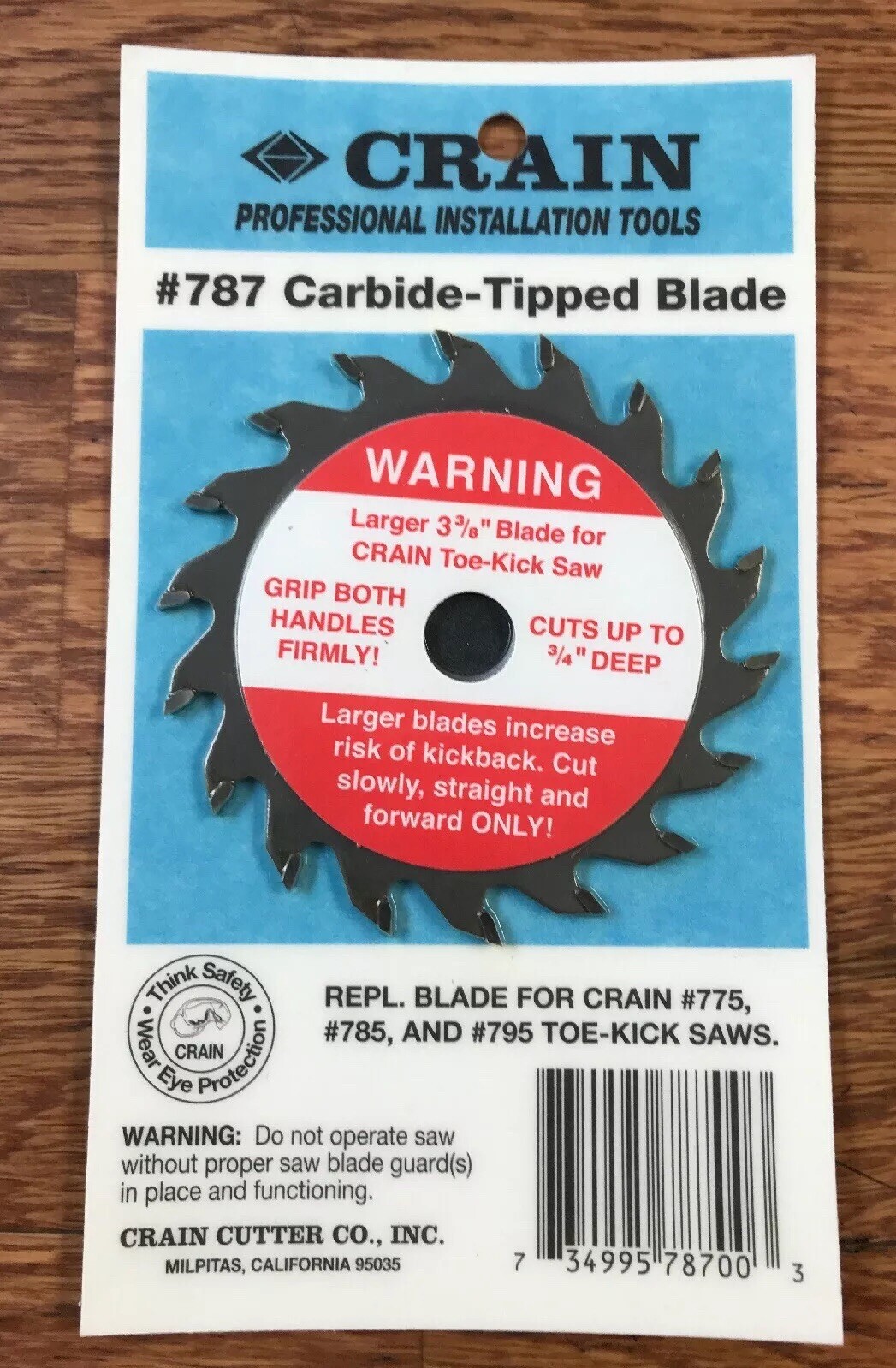 Crain 787 Carbide Blade for Crain 775, 777, 785 and 795 Toe Kick Saw | eBay