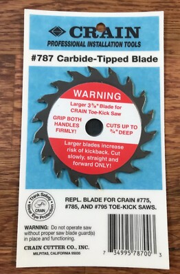 Crain 787 Carbide Blade for Crain 775, 777, 785 and 795 Toe Kick Saw | eBay