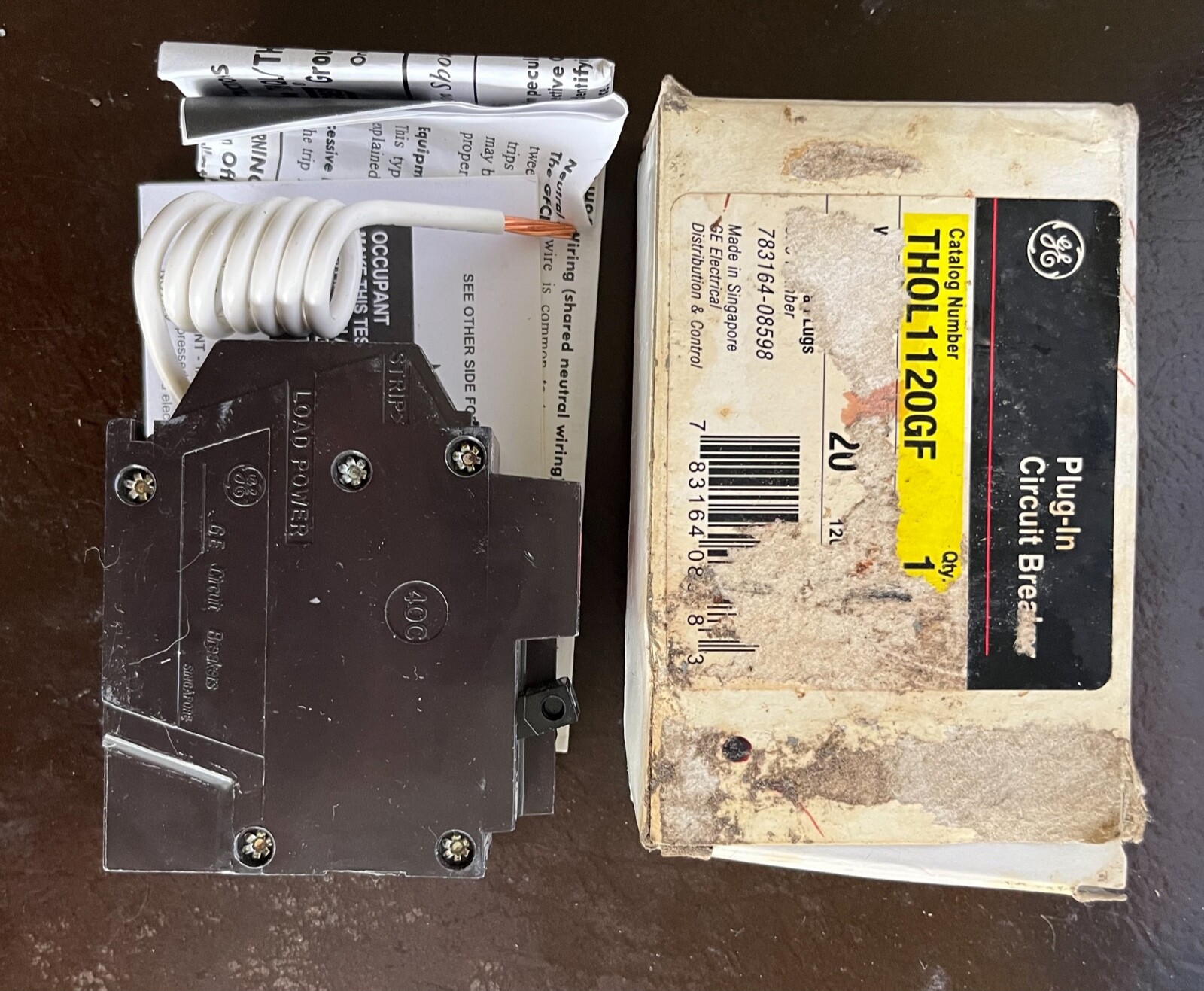 THQL1120GF GE Plug In Ground Fault Circuit Breaker 20 AMP 120V GFCI NEW ...