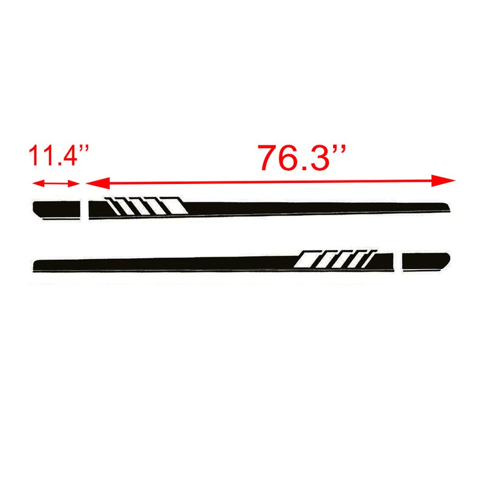 2x Black Car Side Skirt Racing Stripe Decal Sticker For Mercedes A C ...