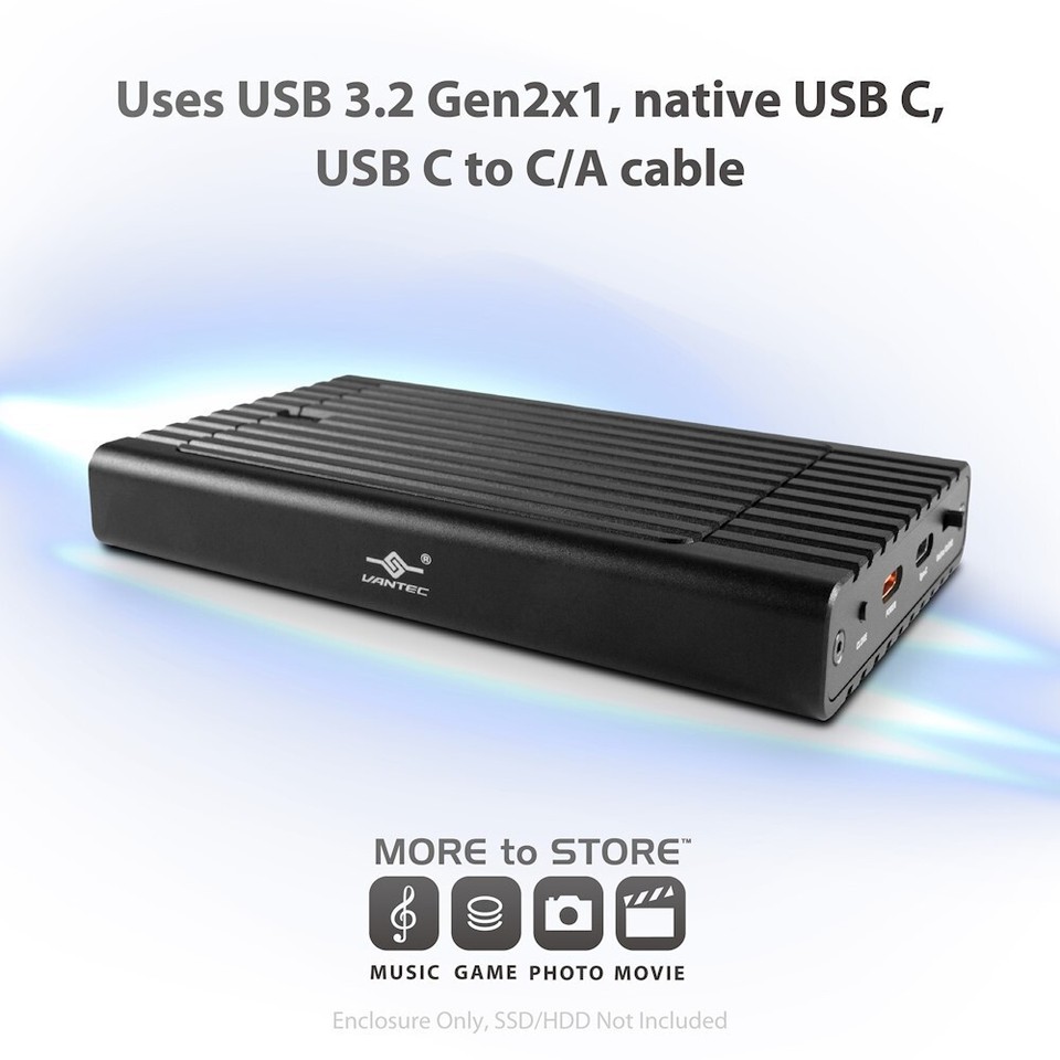 Vantec NexStar SX,Dual Bay M.2 NVMe To USB 3.2 Gen2x1 Enclosure W/Clone ...