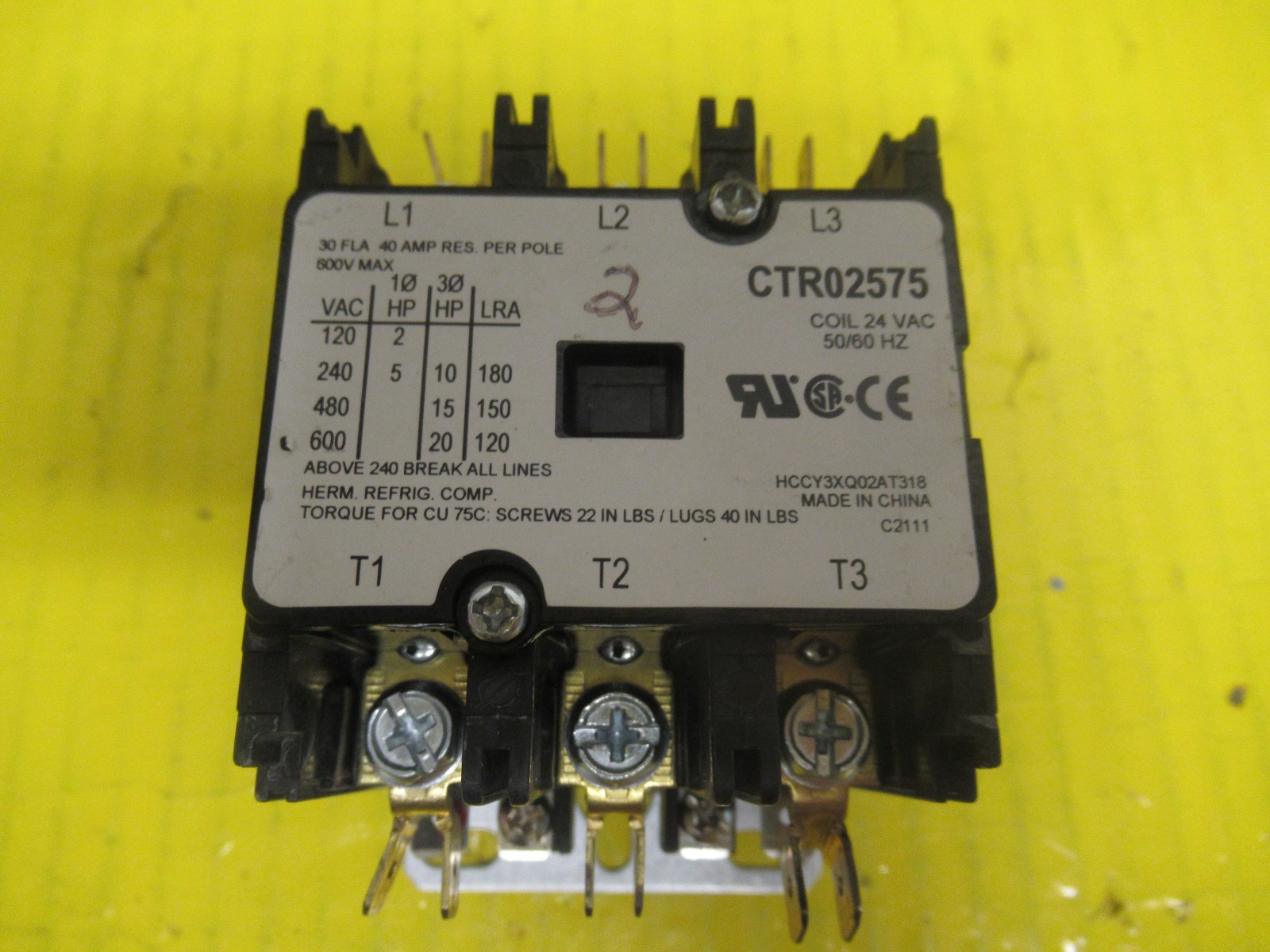 TRANE CONTACTOR CTR02575 24V COIL 30A A AMP 24V COIL 600Vac | eBay