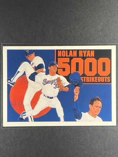 Nolan Ryan #34 1990 Upper Deck Baseball Texas Rangers 5000 Strikeouts ...