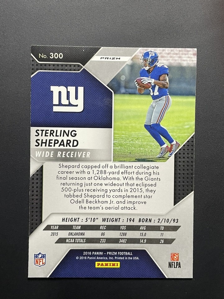 2016 Prizm Sterling Shepard Silver Prizm Rookie RC New York Giants | eBay