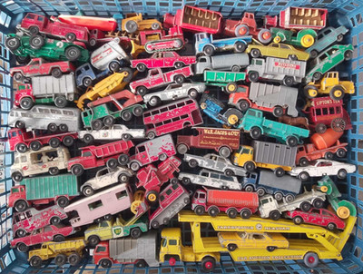 ORIGINAL VINTAGE DIECAST TOY JOB LOT LESNEY MATCHBOX MOKO CARS TRUCKS ...