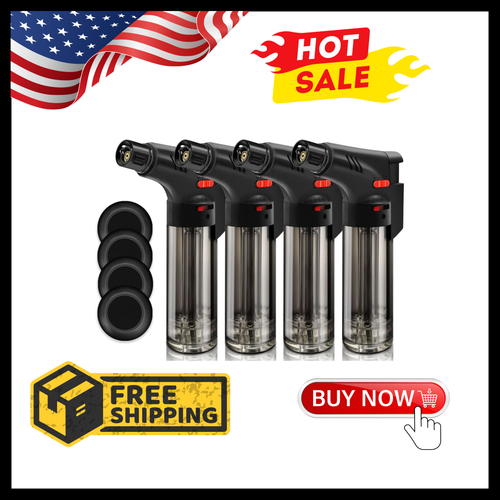 4 Pack Eagle Jet Torch Gun Lighter Adjustable Flame Windproof Butane ...