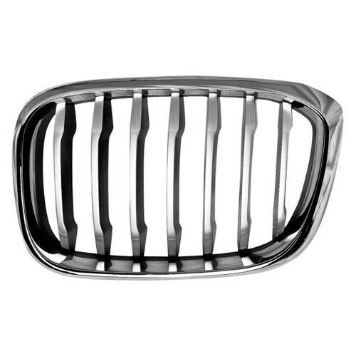 Grille For 2018-2021 BMW X3 Left Side Chrome Frame Black Slats Silver ...