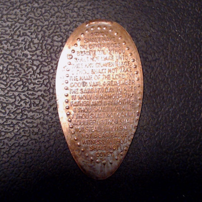 Ten Commandments Religious Token - Press Coin Elongated Penny Souvenir ...