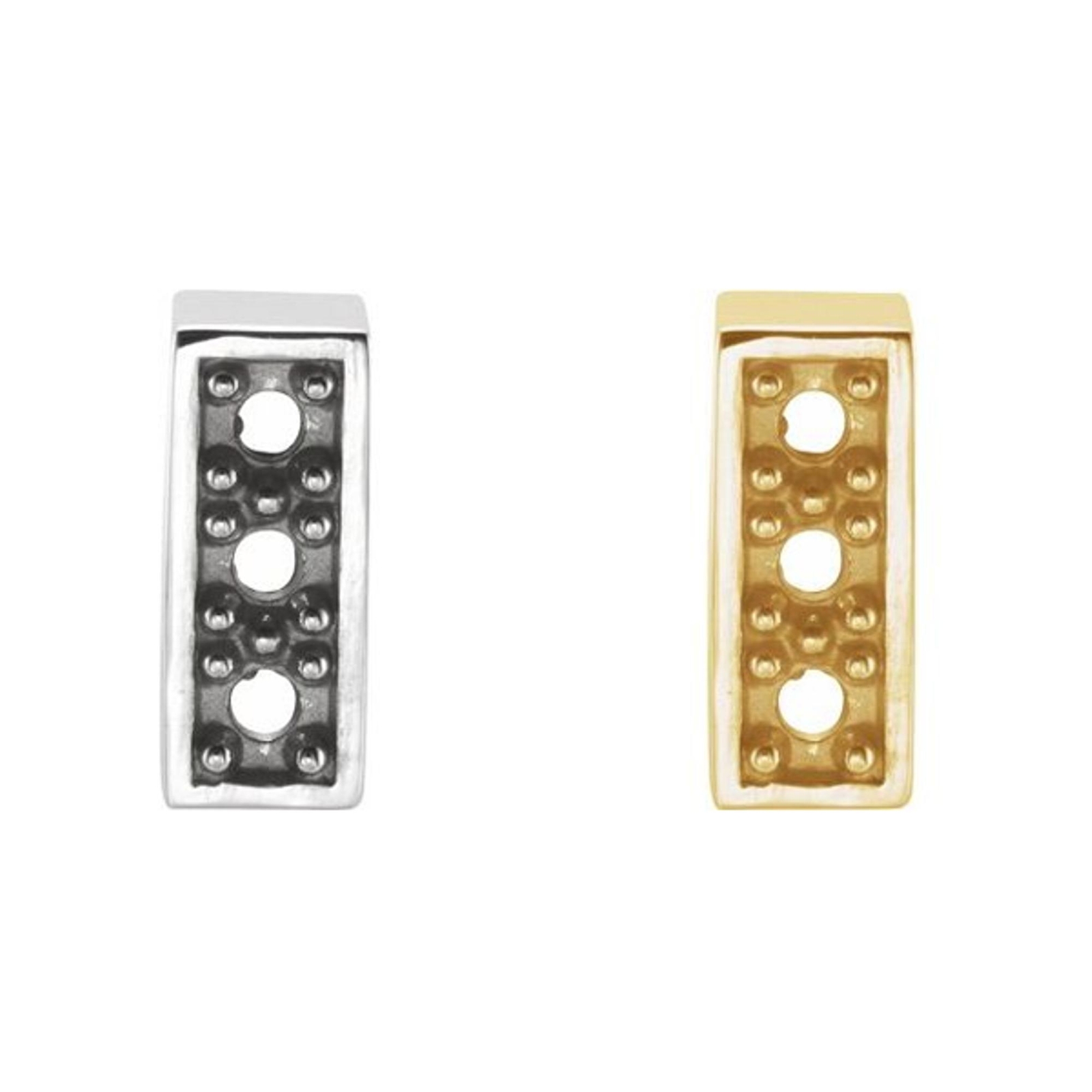 14K Gold-Platinum Unset Round Stone Bar Dangle Setting Mount Link Trim ...