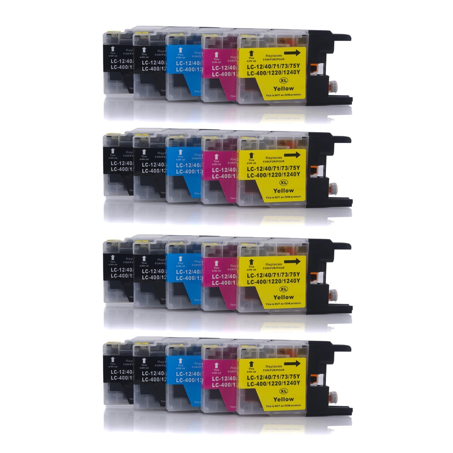 20 Color INK for Brother MFC-J5910DW MFC-J430W LC75 LC75BK LC75C LC75M ...