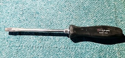 VINTAGE SNAP ON TOOLS SDD6 FLAT HEAD STANDARD SCREWDRIVER BLACK HANDLE ...