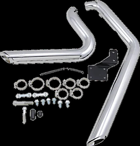 VH Shortshots Staggered Exhaust Pipe System Chrome Harley Softail Deuce ...