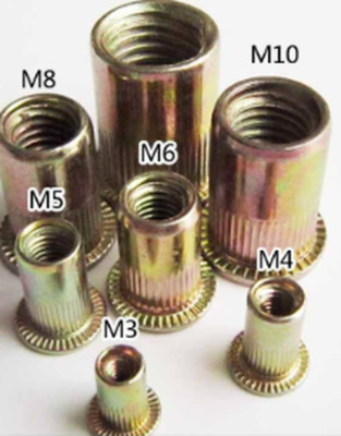 100PCS Flat Head Metric Threaded Blind Rivet Nut Insert Rivnut Nutsert ...