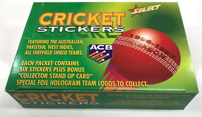 1996-97 Select Cricket Stickers Factory Box (50 packs)-Aust+Pakistan ...