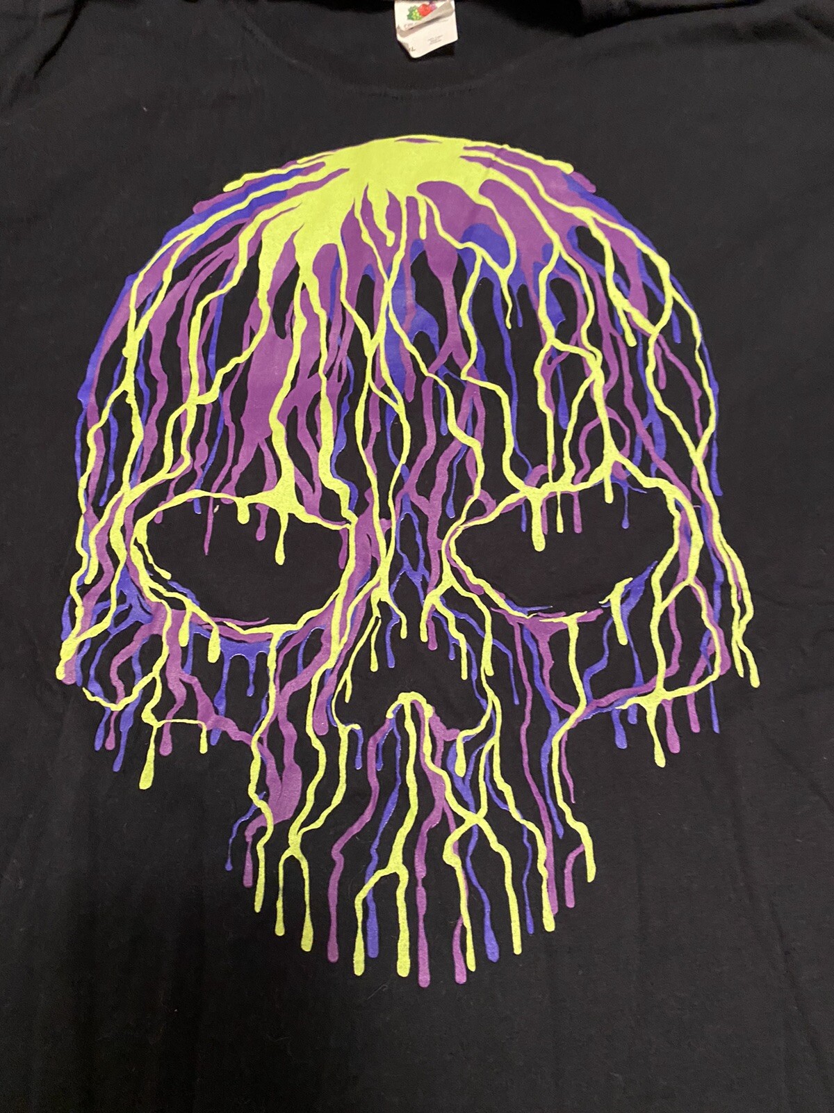 mens Vintage 90s 3D Dripping skull graphic T shirt 2X… - Gem