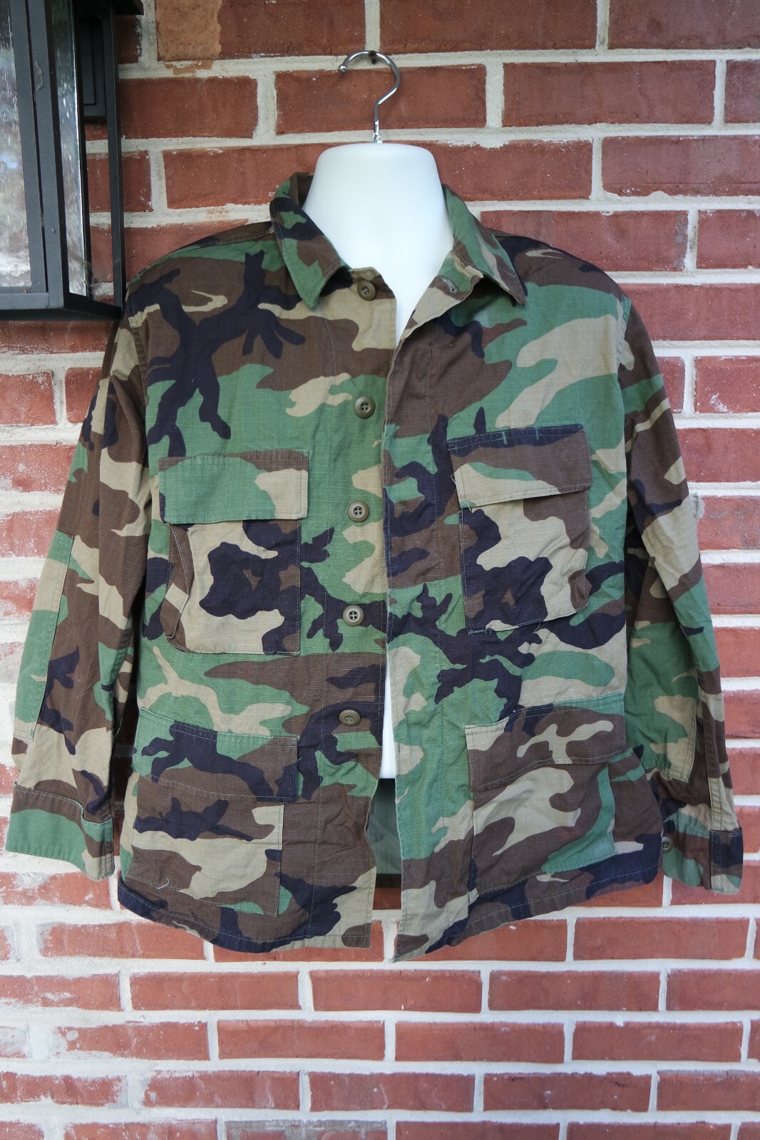 Woodland Military Camo Combat Coat Hot Weather Jacket Shirt - Medium ...