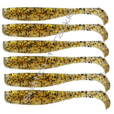 6 Soft Plastic Fishing Lures 70mm Slim Paddle tail Grub Worm Flathead ...