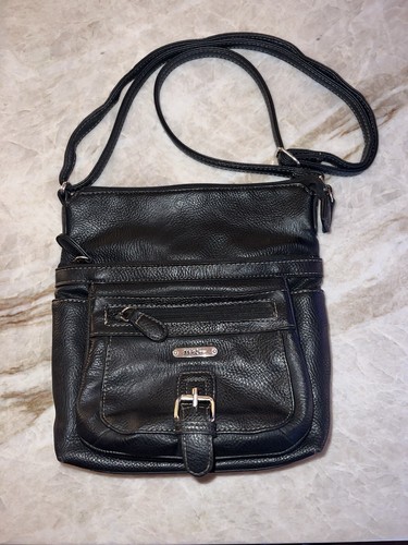 MultiSac Multi-Compartment Black Crossbody Bag Purse Zippered Pockets ...