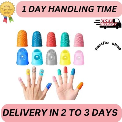 20 Pieces Rubber Finger Tips Guard 5 Sizes Silicone Thimble Finger Pads ...