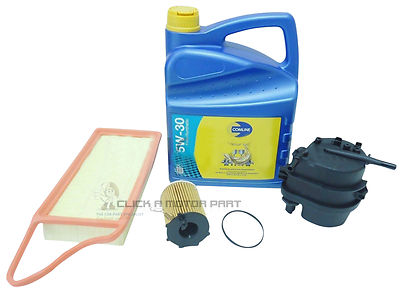 FORD FIESTA MK6 1.4 TDCi ENGINE OIL 5LT 5W30 & OIL AIR FUEL DIESEL ...