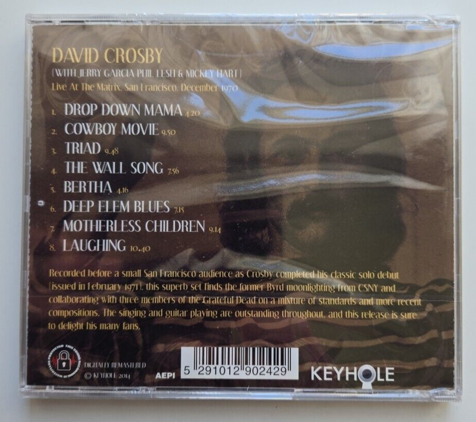 David Crosby With Jerry Garcia - Live At The Matrix 1970 - CD NEW ...