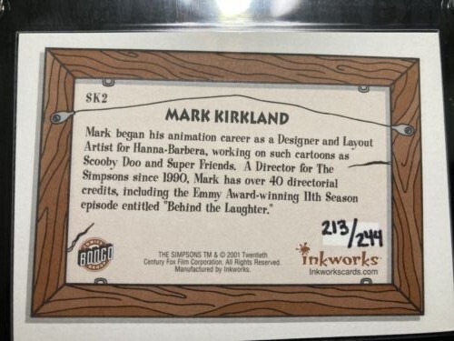 2001 INKWORKS THE SIMPSONS SKETCH CARD MARK KIRKLAN SK2 DRUNK HOMER ...
