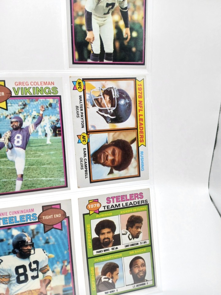 7 Card Lot 1979 TOPPS NFL Football Cards Walter Payton Earl Campbell ...