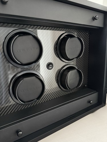 Orbita Avanti 4 Rotorwind Quad Watch Winder (Macassar Wood/Carbon Fiber ...