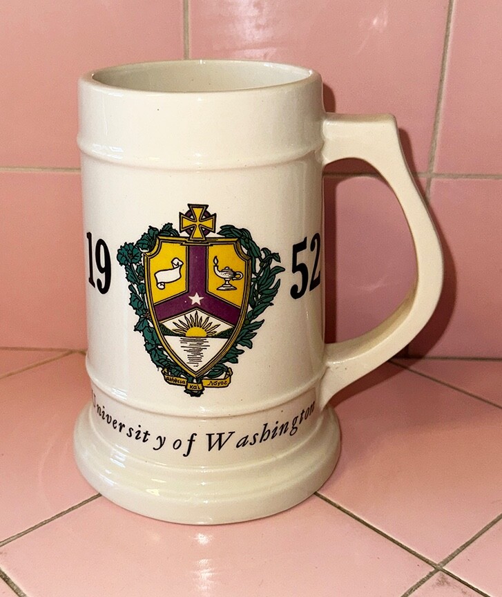 Vintage 1952 University of Washington Mug Beer MATT Holder Burr ...