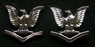 2 TWO 3rd CLASS PETTY OFFICER HAT LAPEL PIN US NAVY E-4 PO3 CROW SAILOR ...