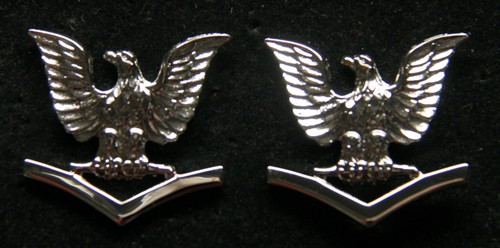 2 TWO 3rd CLASS PETTY OFFICER HAT LAPEL PIN US NAVY E-4 PO3 CROW SAILOR ...