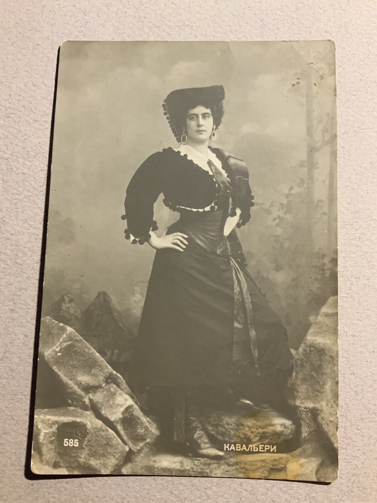 Maria Cavalieri Opera Singer RPPC Russian Real Photo Postcard Posing ...