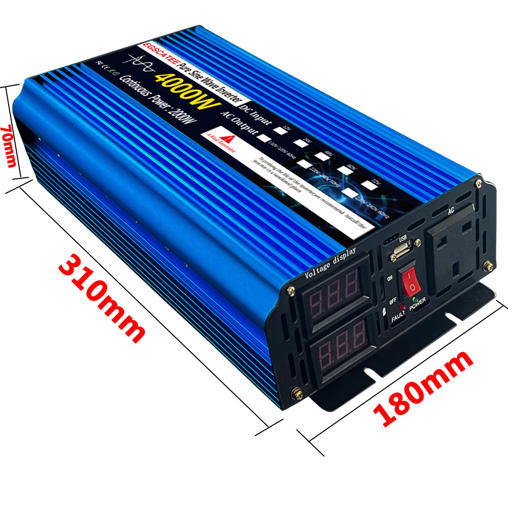 3000W 4000W 6000W Pure Sine Wave Power Inverter DC 12V 24V To AC240V ...