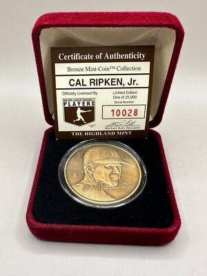 Cal Ripken Jr Highland Mint Bronze Coin Ltd. Edition #10028 | eBay