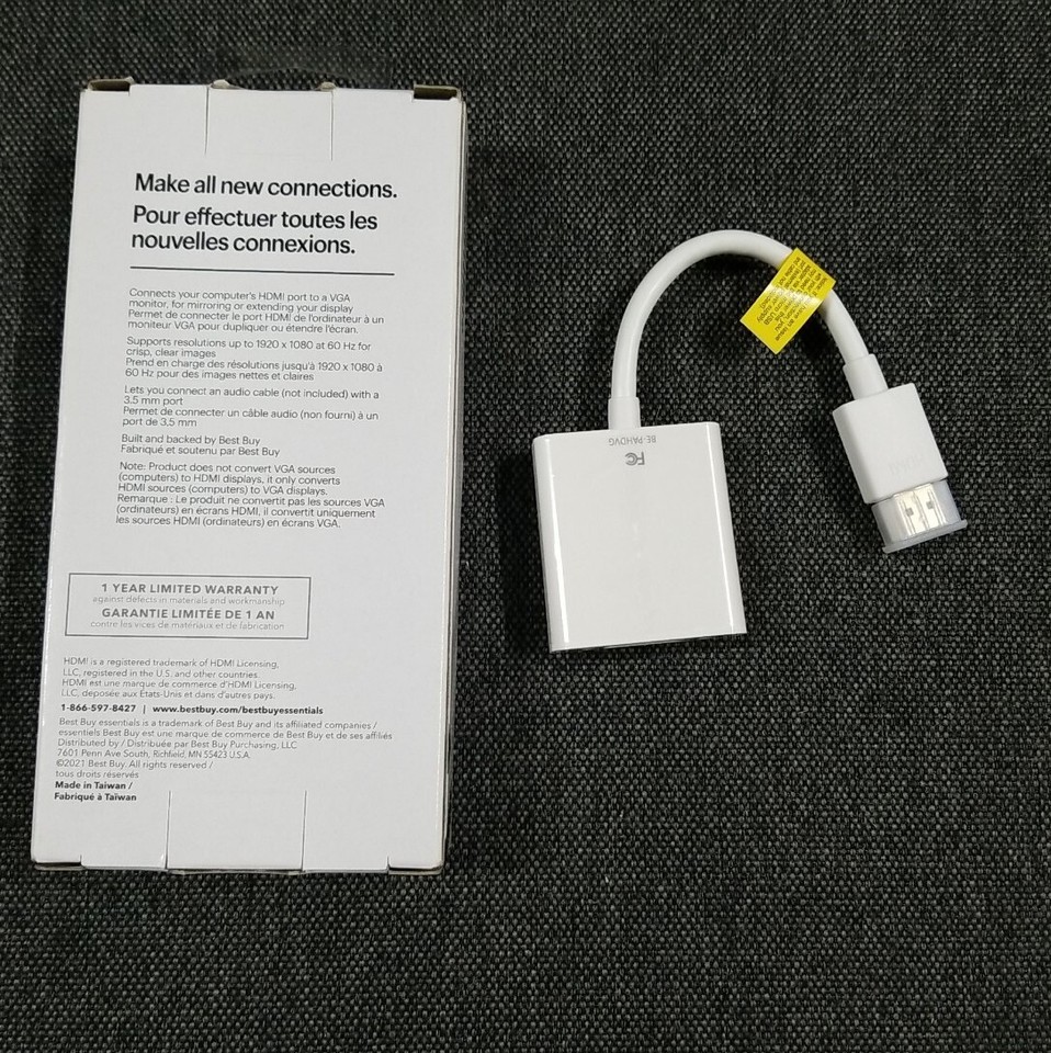 Best Buy Essentials HDMI Male to VGA Female Adapter Converter | eBay
