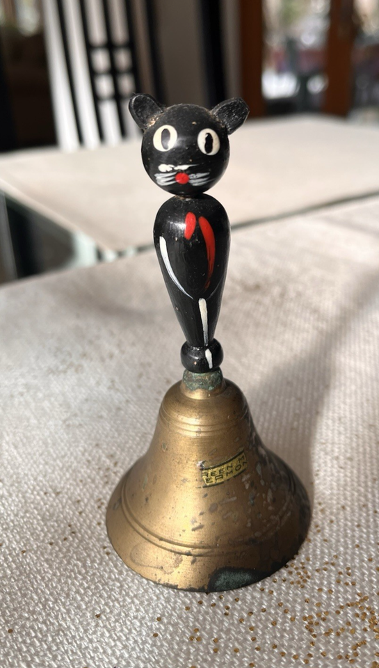 Vintage RARE Felix the Cat Brass/Wood Dinner Bell | eBay
