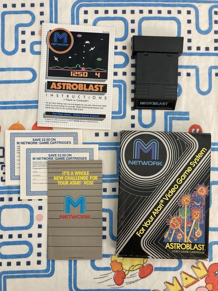 6 Atari 2600 M Network games w/ box manual Astroblast Lock n Chase ...