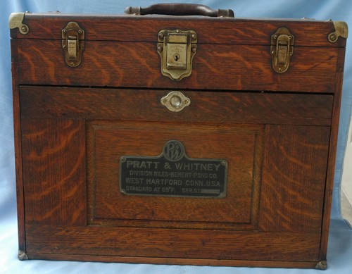 Antique Gerstner Machinist 11 Drawer Oak Chest W Tools Pratt Whitney ...