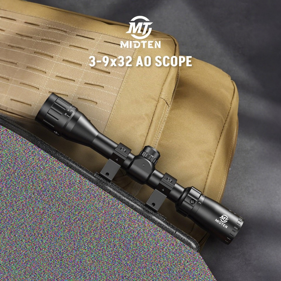 3-9x32 AO Rifle Scope Adjustable Objectives Crosshair Reticle Optical ...