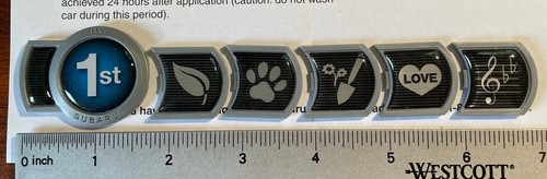 MY 1st SUBARU EMBLEM BADGE OF OWNERSHIP + 5 Lifestyle Icons 3M Adhesive ...