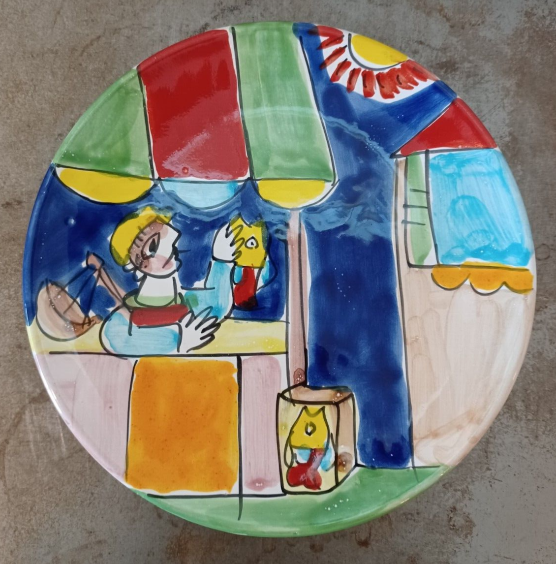 The Cellar Plate Hand Painted & Made In Italy Bright Multicolor Width 7 ...