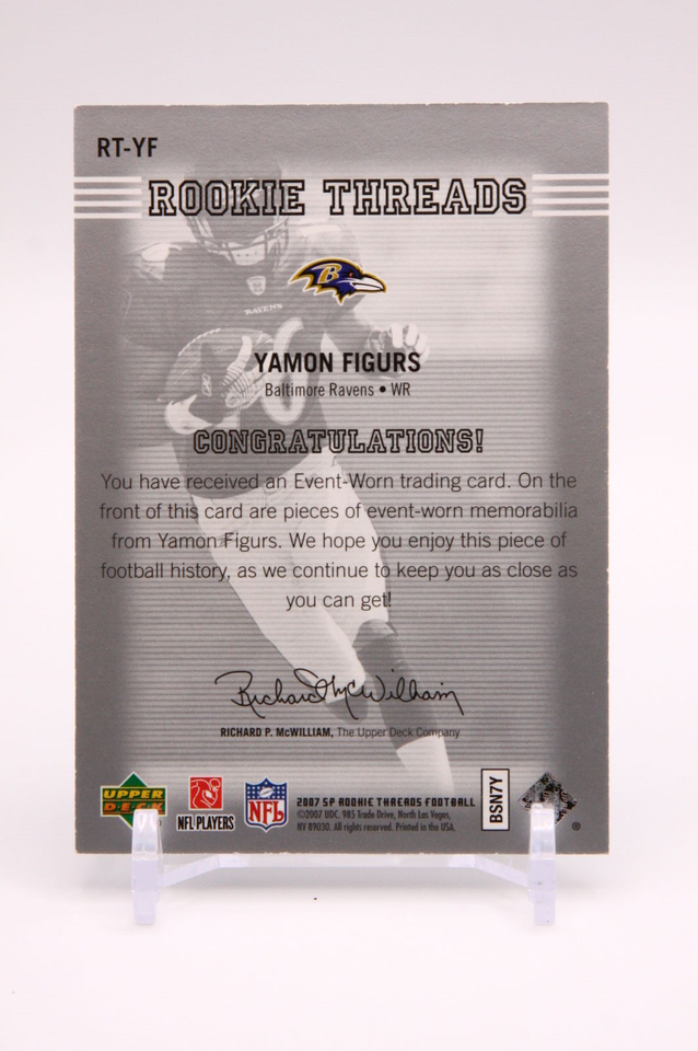 2007 SP Rookie Threads Silver #RT-YF Yamon Figurs JERSEY (A01) | eBay