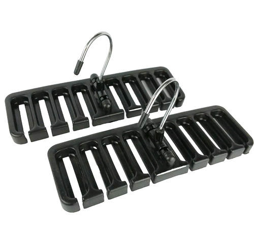 2 Pack Neck Tie Racks 360° Adjustable Hanger Organizer Scarf Belt ...