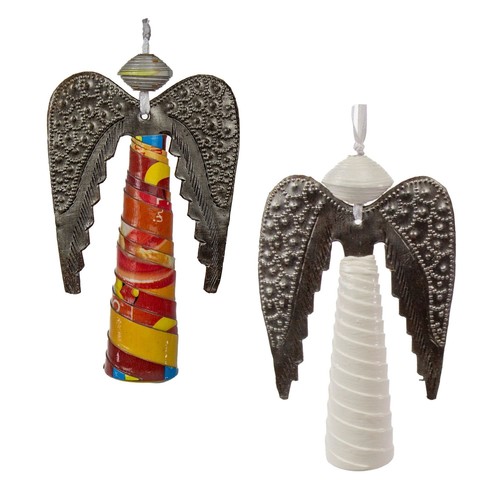Haitian Paper Mache and Steel Drum Metal Angel Ornaments, | eBay