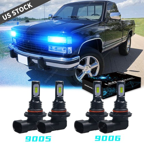8000K For Chevy C/K1500 K2500 K3500 1990-1998 4x LED Headlight Bulbs Hi ...
