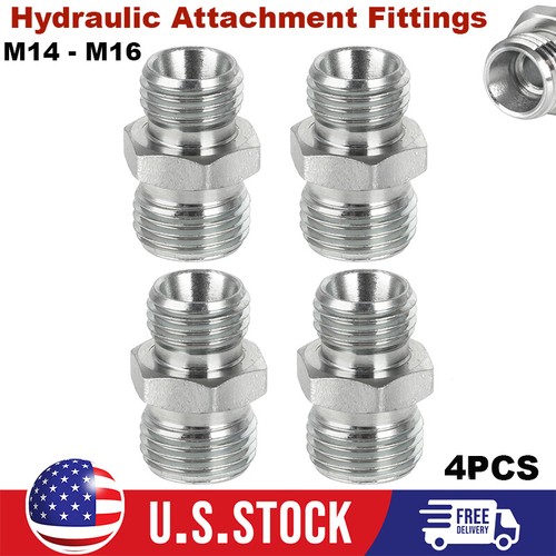 4PCS For Mini Excavator Hydraulic Attachment Fittings 115757 M14 - M16 ...
