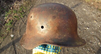 Original-Authentic WW2 WWII Relic German helmet Wehrmacht mfr Stamp Q62 ...