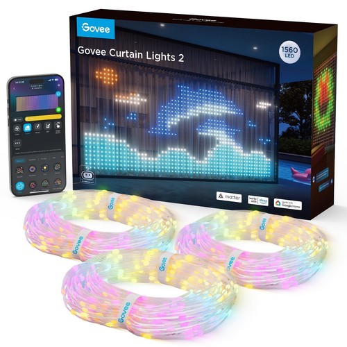 Govee Curtain Lights 2, Smart LED Curtain Lights with DIY GIF AIGC ...