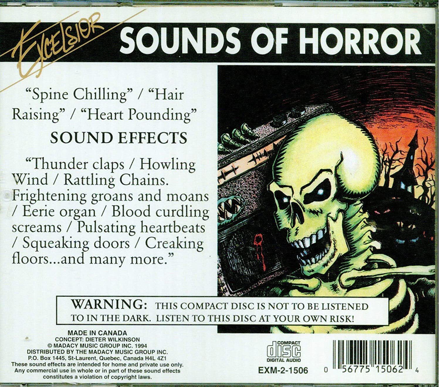 Excelsior Sounds of Horror RARE 1994 Classic Halloween Sound Effects ...