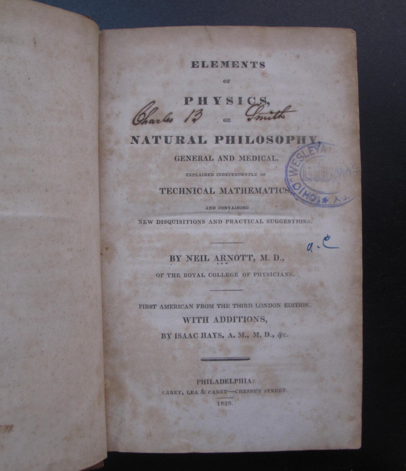 Neil Arnott Elements of Physics Natural Medical Physicians Philadelphia ...